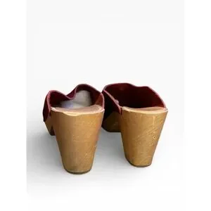 Bryr | Shoes | Bryr Wooden Heels Clog 38 Open Toe Sangriaburgundy ...